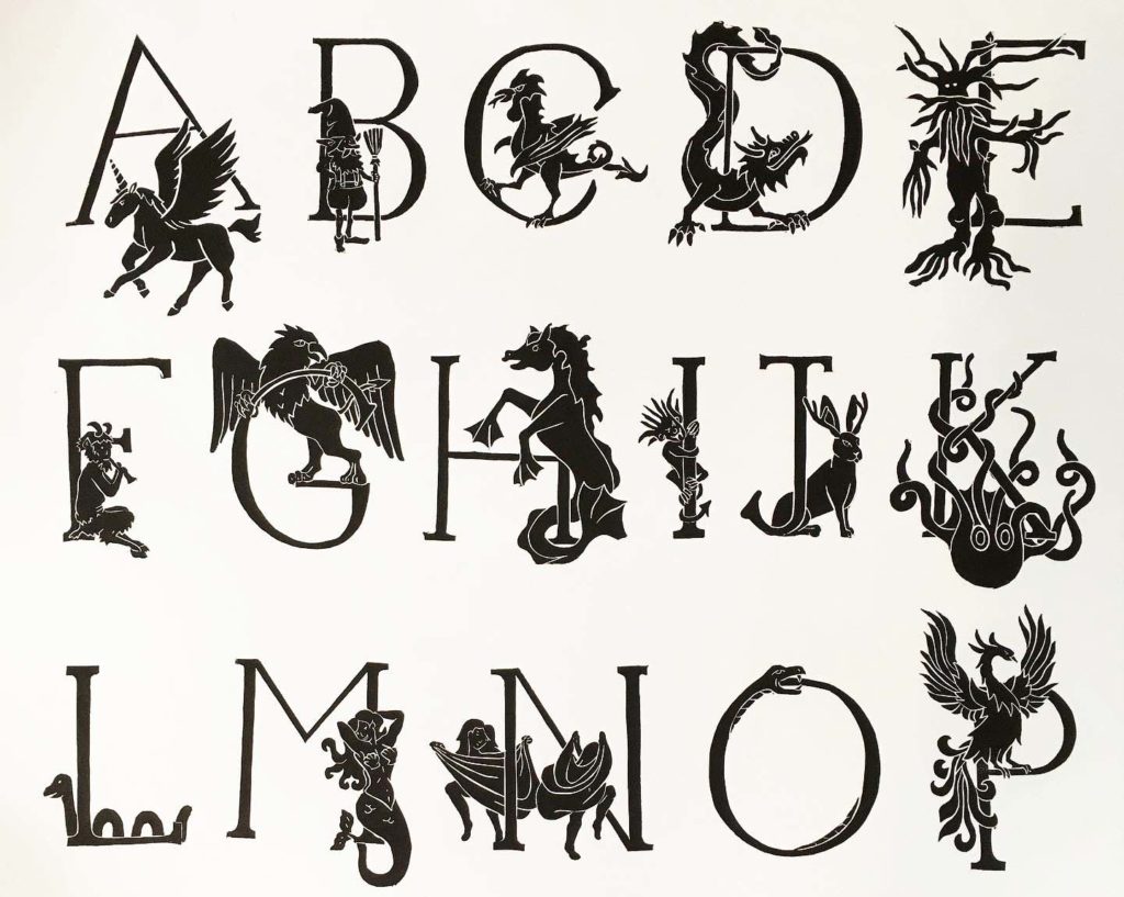 Mythical Creature Alphabet Poster - Quint's Prints