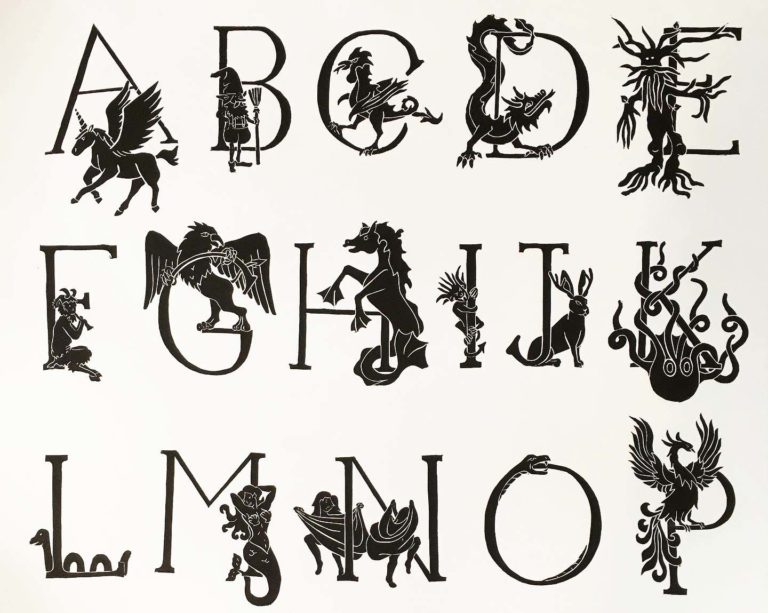Mythical Creature Alphabet Poster - Quint's Prints